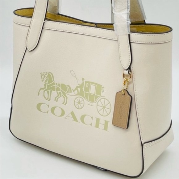 Coach | Bags | Coach Emblem Leather Horse Carriage Tote Chalkvanilla C463 | Poshmark